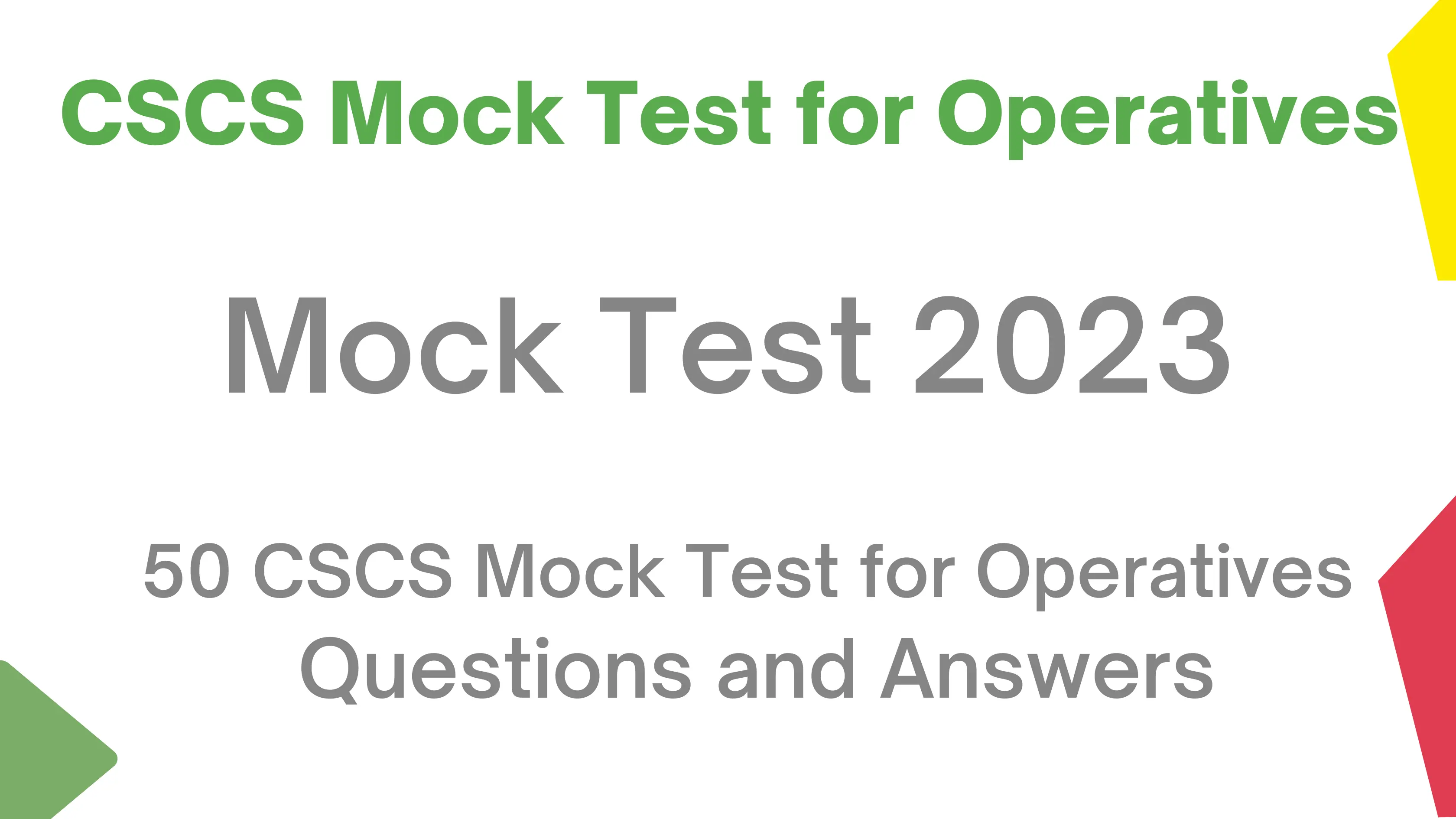 CSCS Mock Test for Operatives – 50 Questions | Hurak